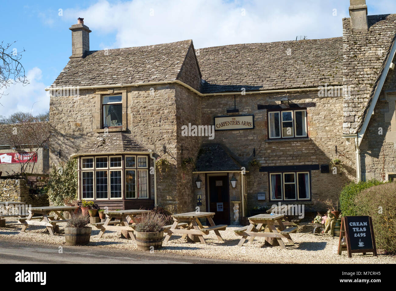 The Cotswold village of Miserden, Gloucestershire, England UK ...