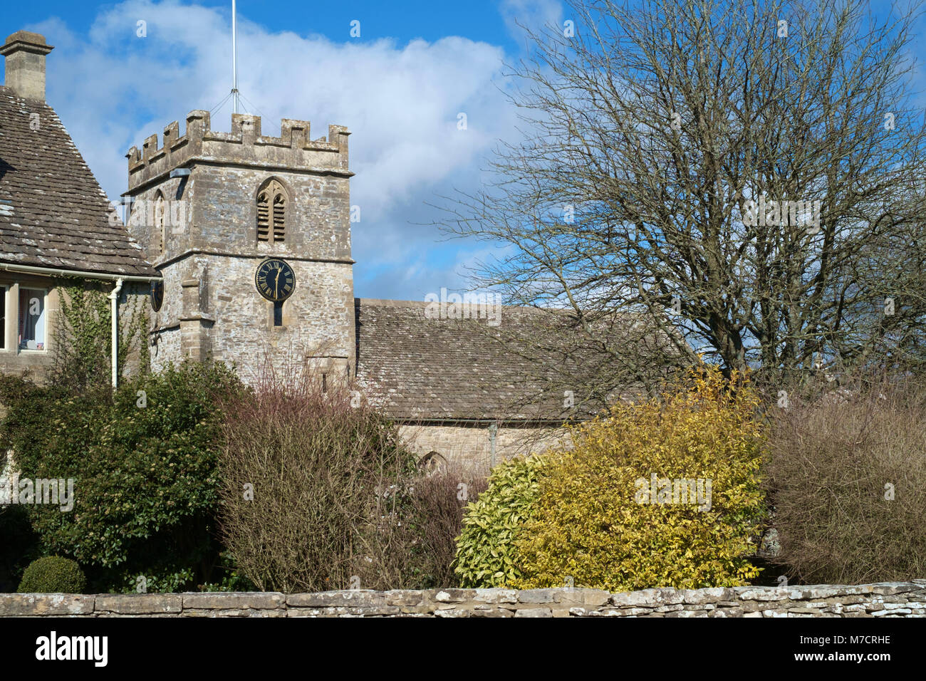 The Cotswold village of Miserden, Gloucestershire, England UK Stock ...