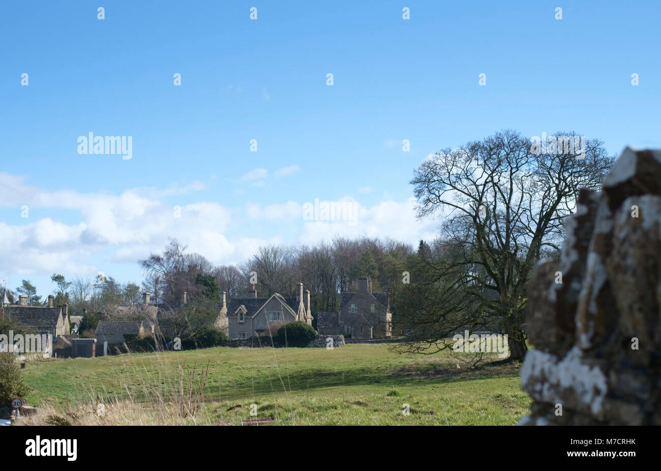The Cotswold village of Miserden, Gloucestershire, England UK Stock ...