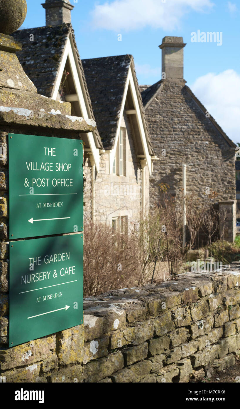 The Cotswold village of Miserden, Gloucestershire, England UK the ...