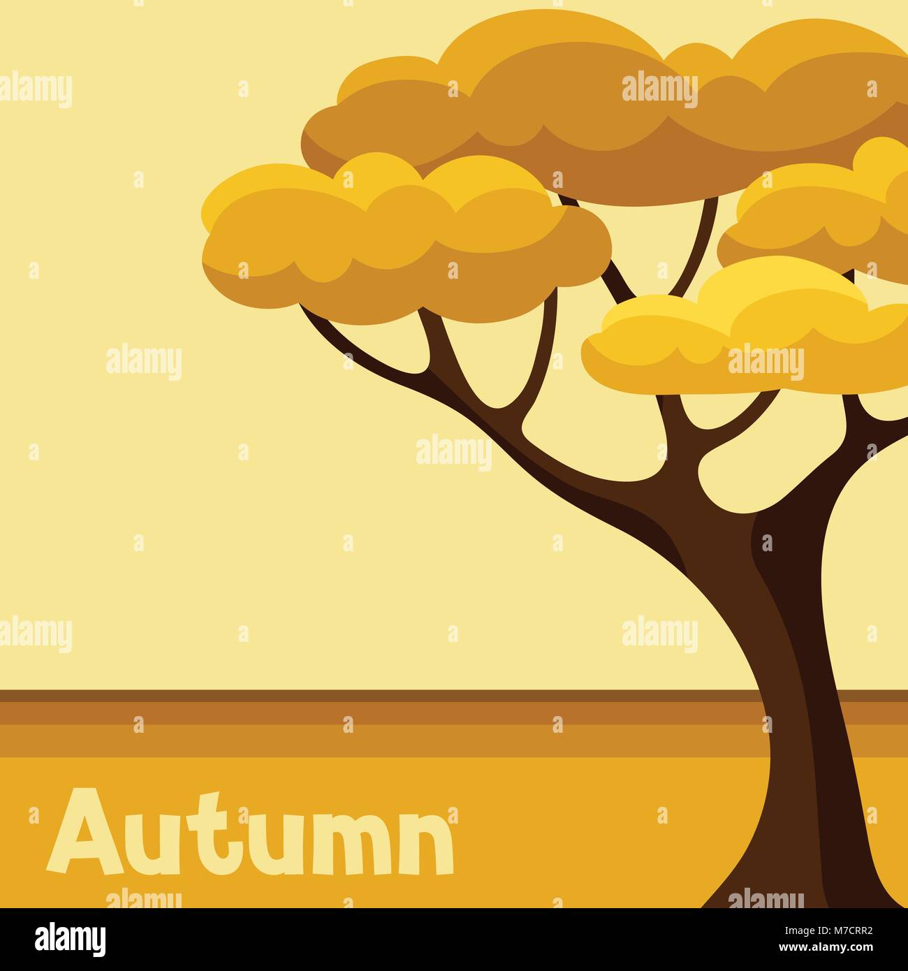 Autumn background design with abstract stylized tree Stock Vector Image ...