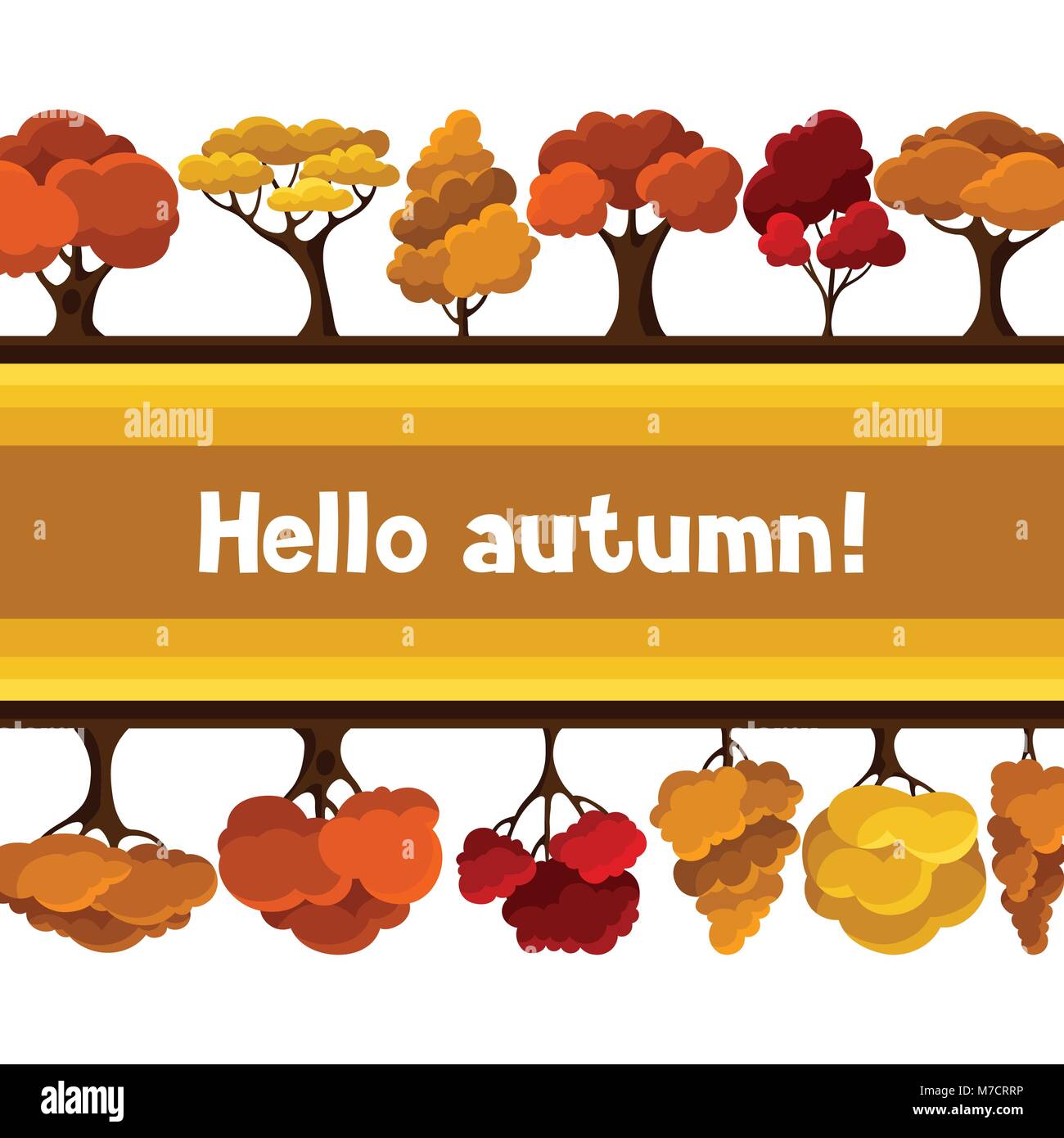 Autumn background design with abstract stylized trees Stock Vector ...
