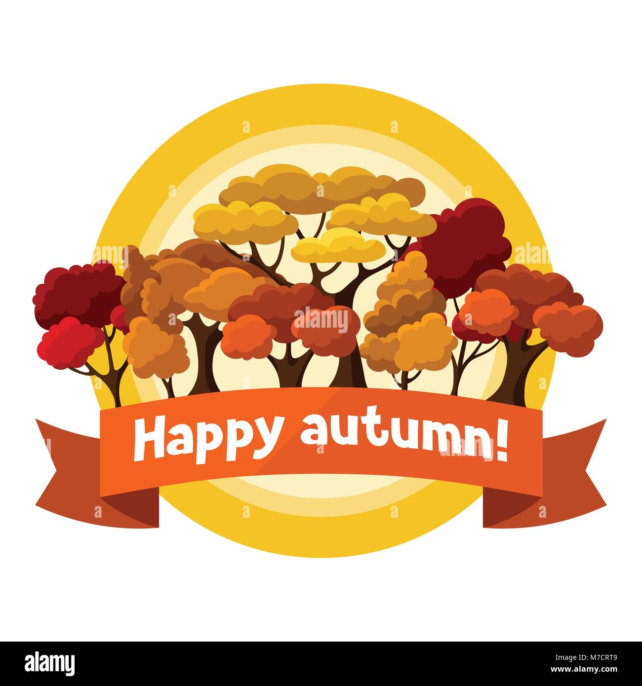 Autumn background design with abstract stylized trees Stock Vector ...