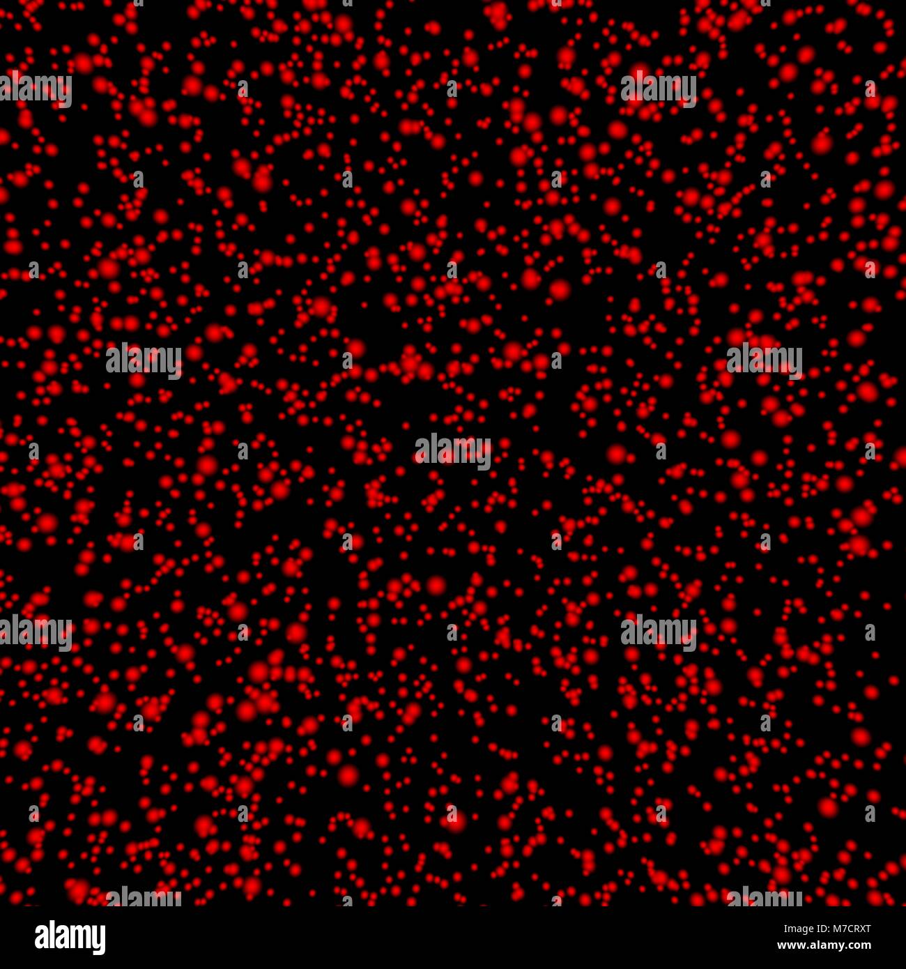 Abstract texture of red dots on a black background. 3D illustration ...