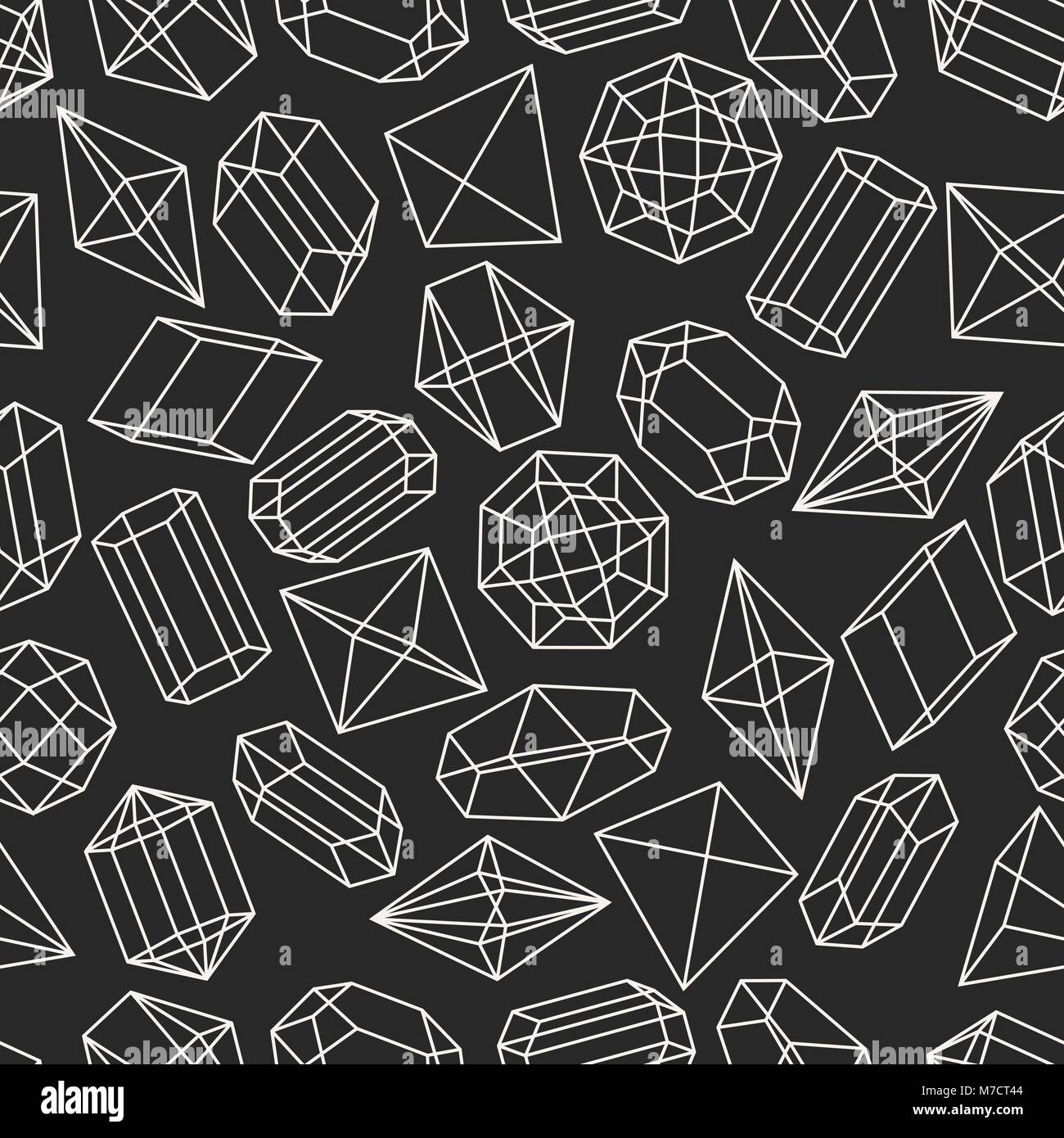 Seamless pattern with geometric crystals and minerals Stock Vector ...