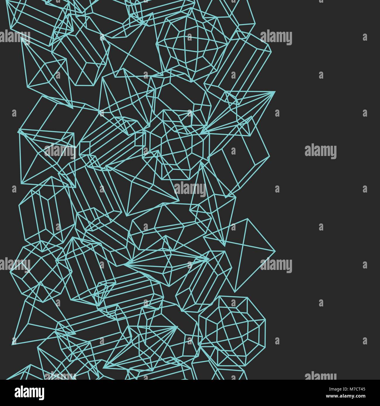 Seamless pattern with geometric crystals and minerals Stock Vector ...