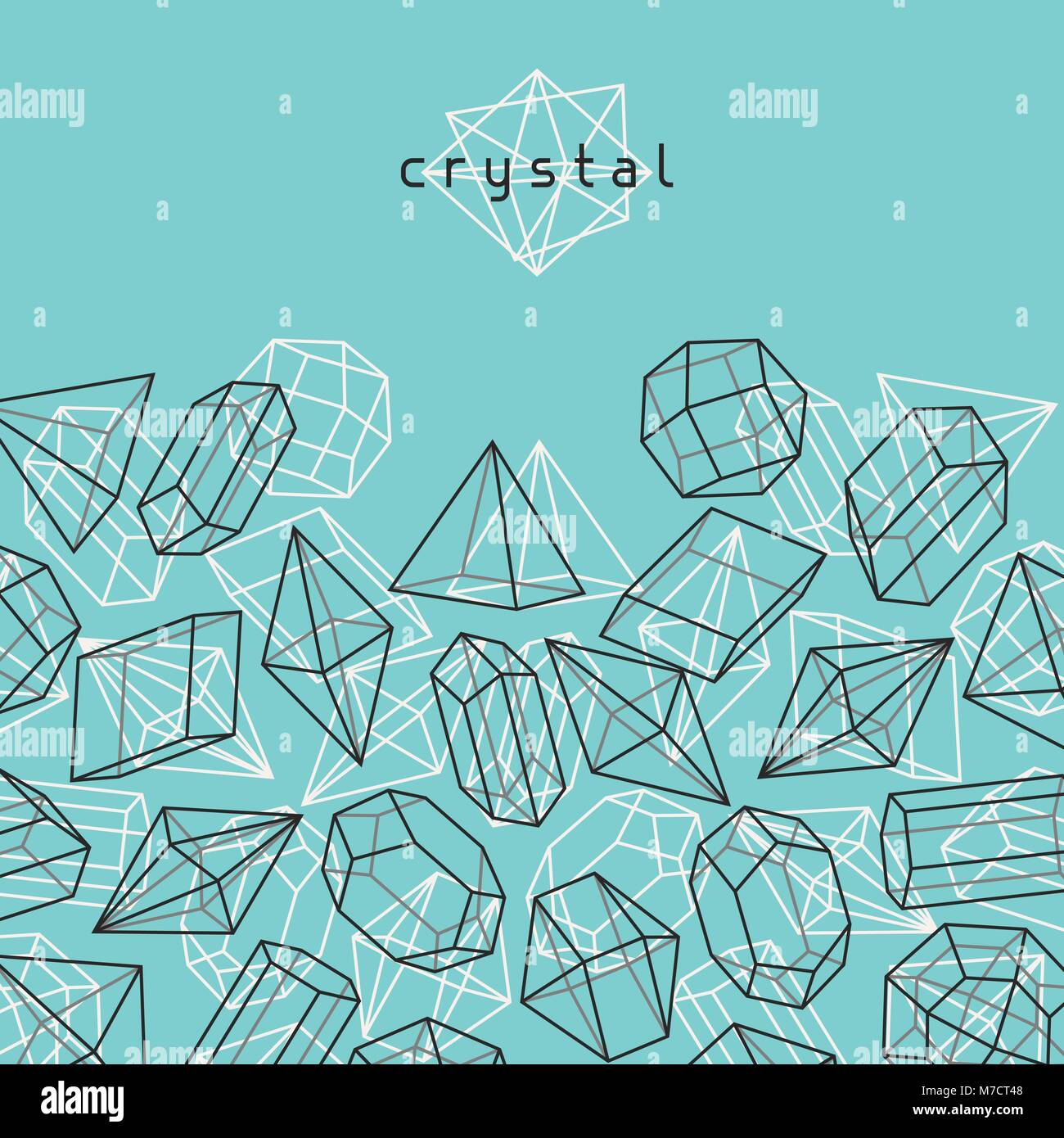 Abstract background with geometric crystals and minerals Stock Vector ...