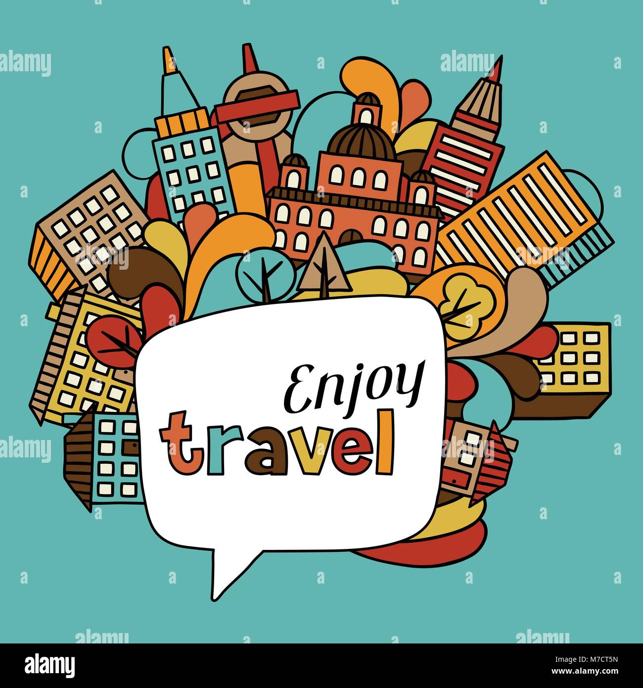 Town background design with hand drawn houses Stock Vector Image & Art ...