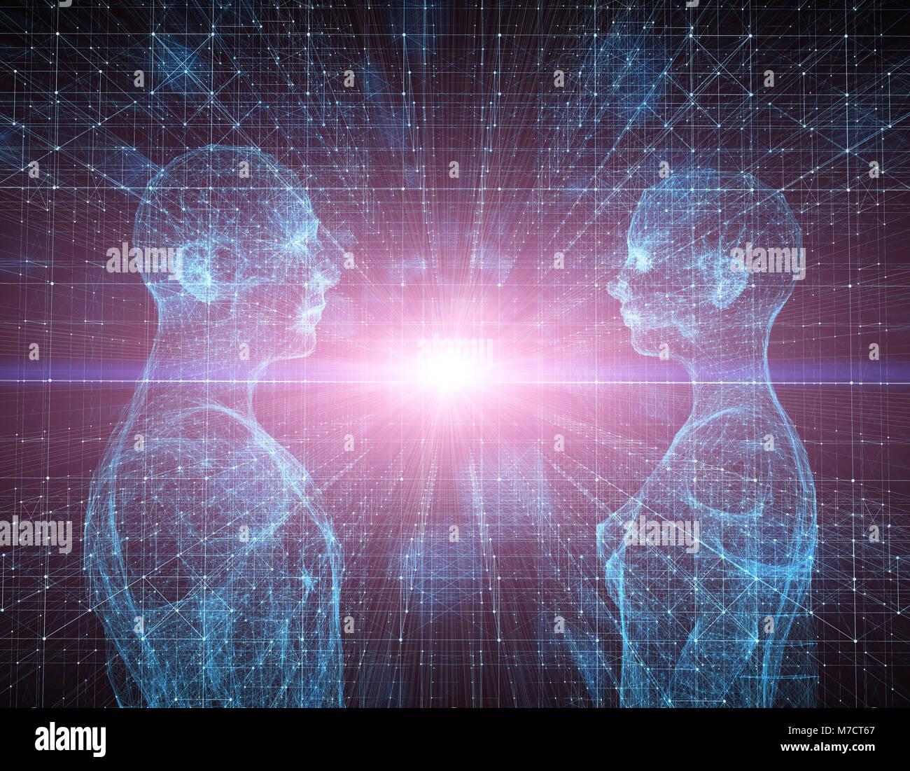Future Human Technology, Digital Network Stock Photo - Alamy