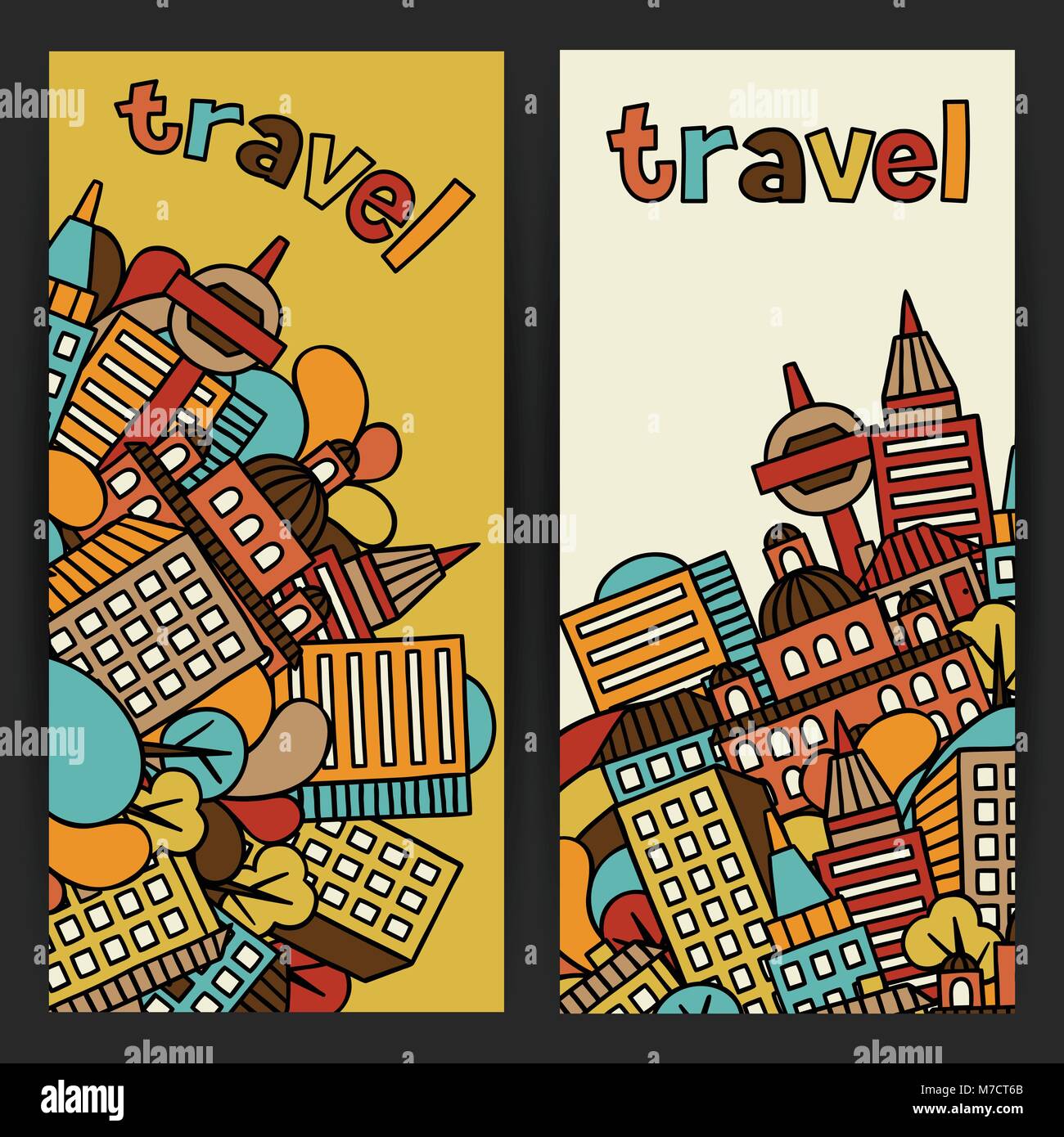 Town banners design with hand drawn houses Stock Vector Image & Art - Alamy