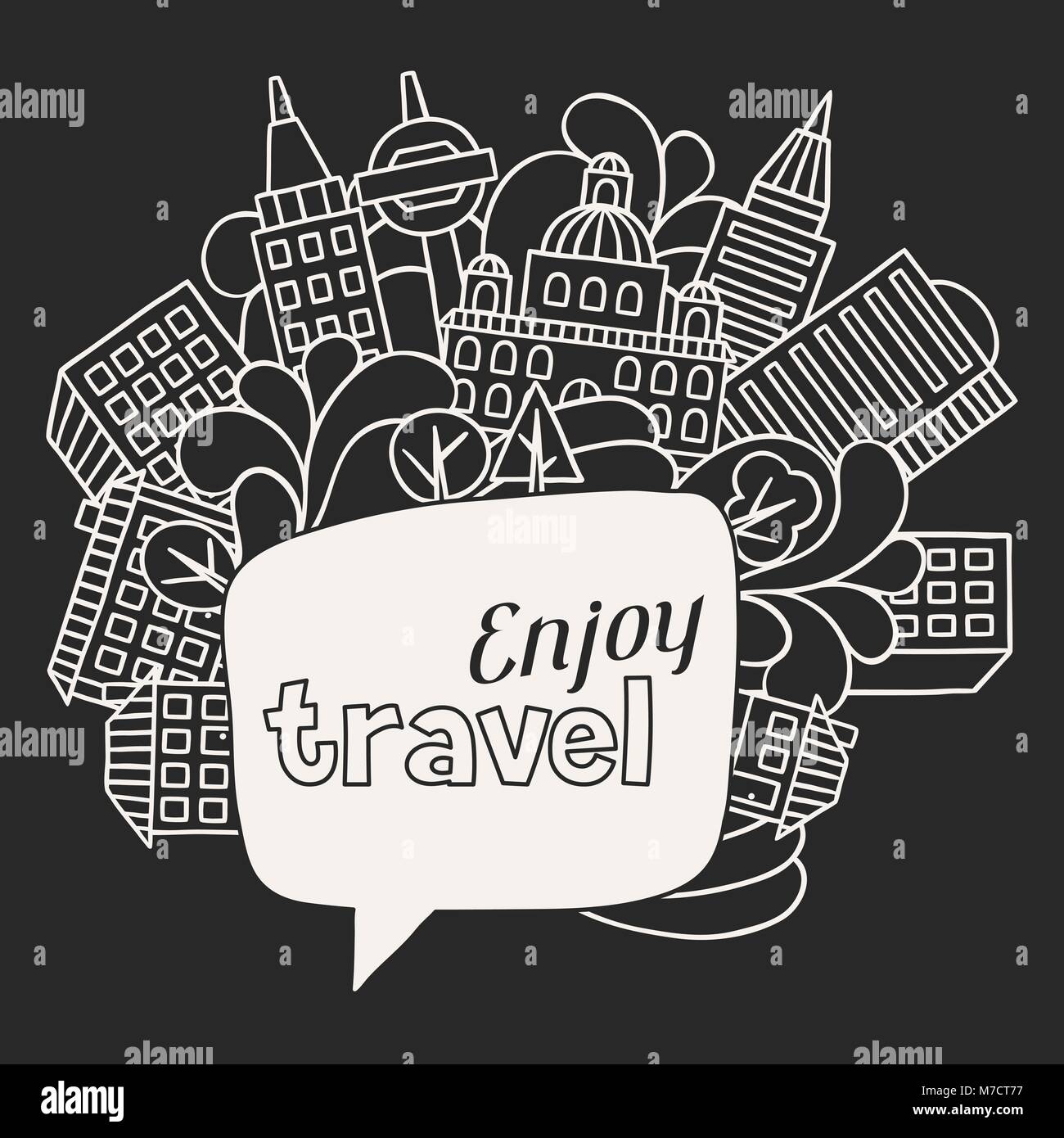 Town background design with hand drawn houses Stock Vector Image & Art ...