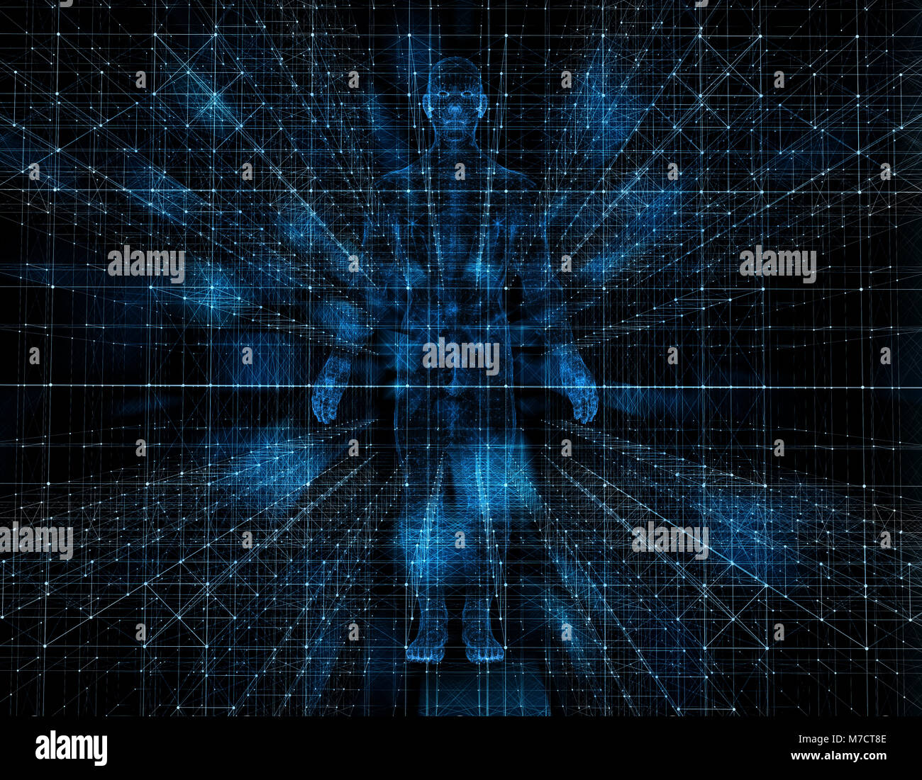 Future Human Technology, Digital Network Stock Photo - Alamy