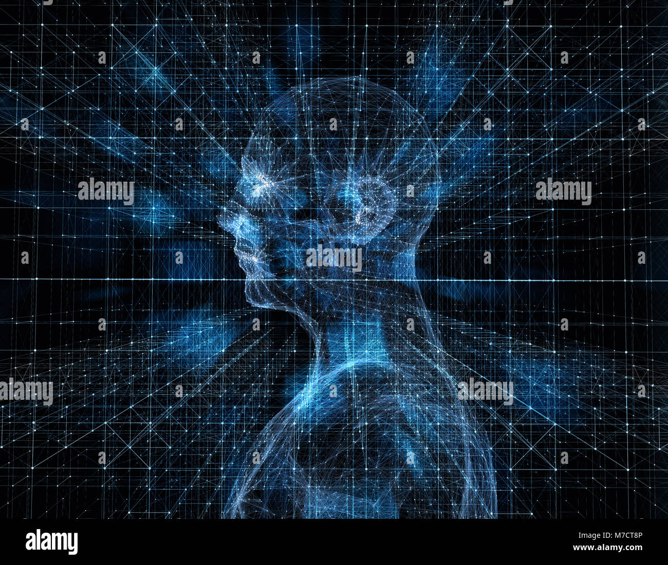 Future Artificial Intelligence, Human Technology Network Stock Photo ...