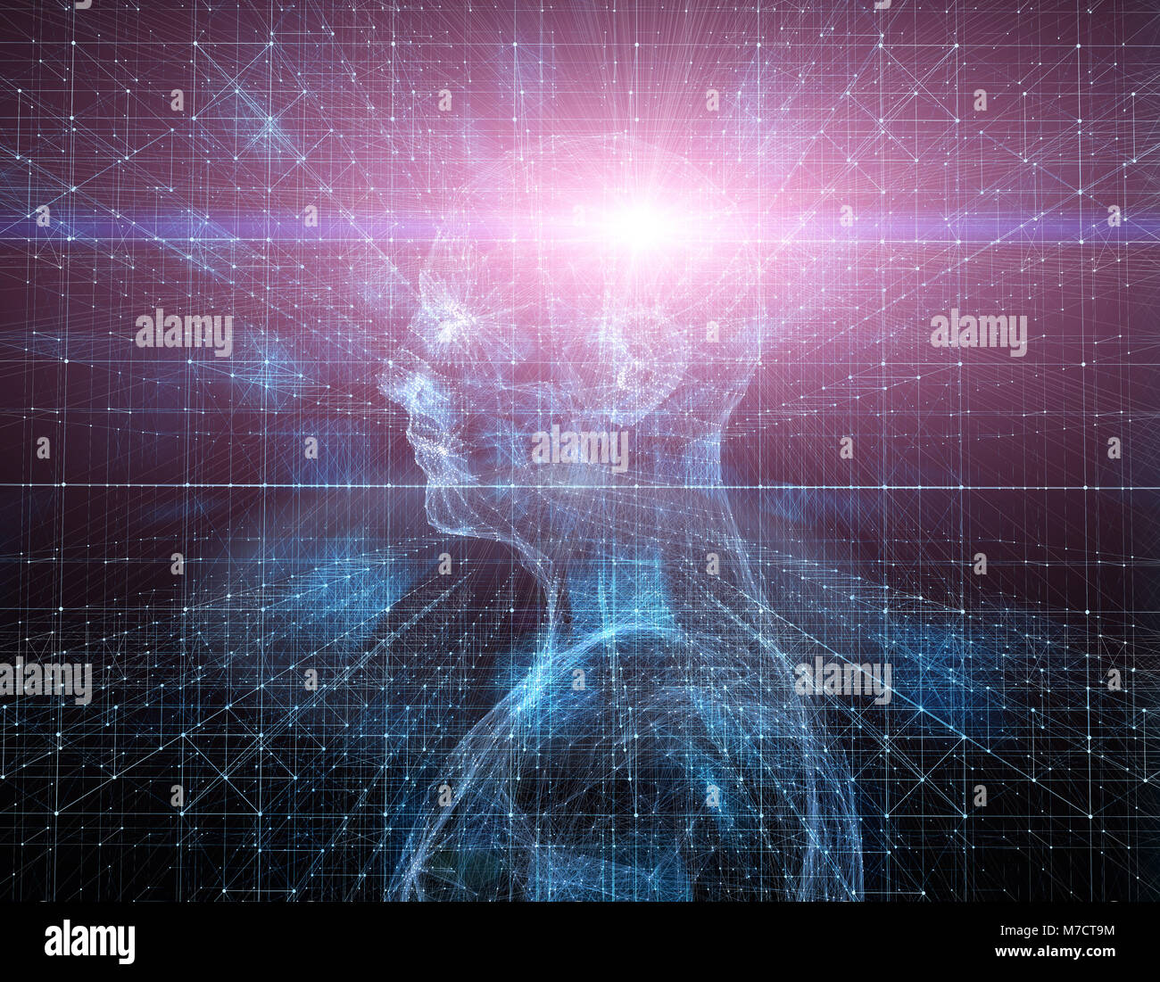 Future Artificial Intelligence, Human Technology Network Stock Photo ...