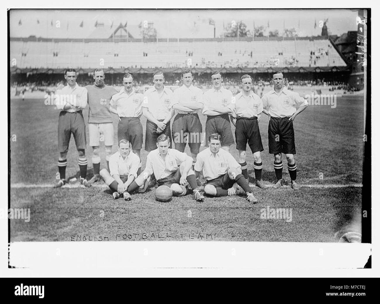 The image shows the English football team, reflecting their ...