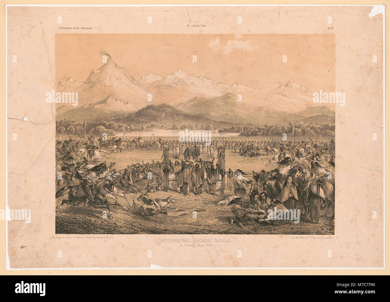 A historical photograph depicting the burial of Cacique Cathiji in ...