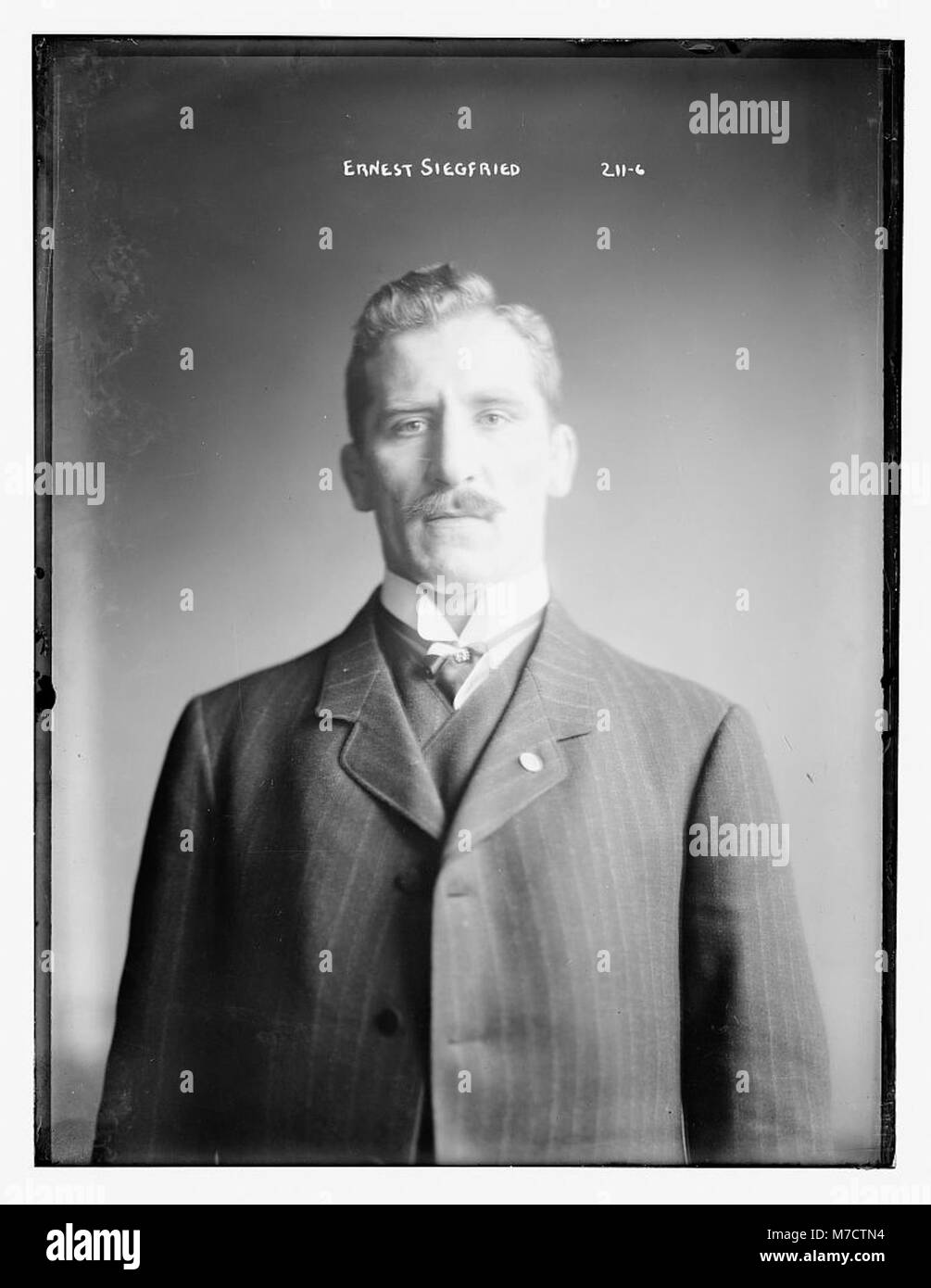 A portrait of Ernest Siegfried, a historical figure known for his ...