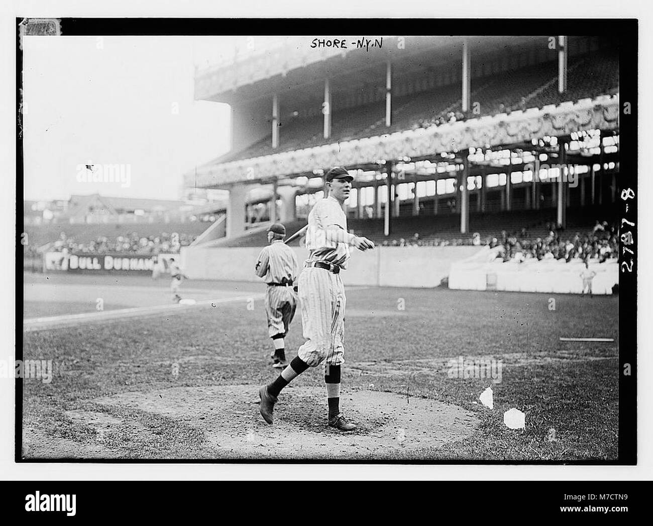 A photograph of Ernie Shore, a pitcher for the New York National League ...