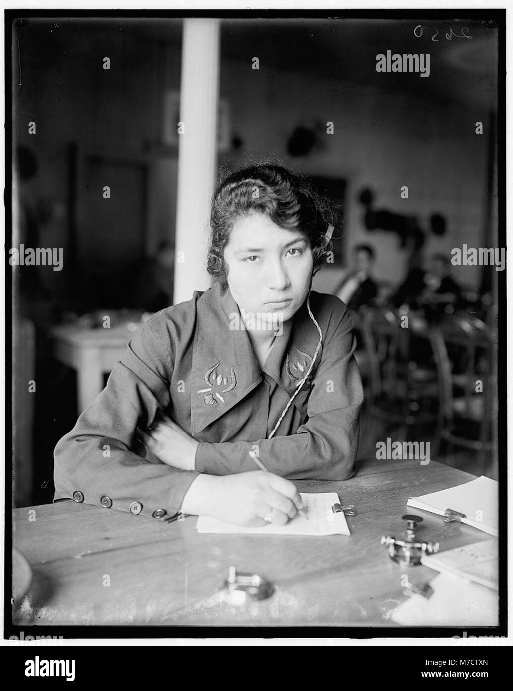 This image is a portrait of Evelyn Moran, capturing her likeness in a ...