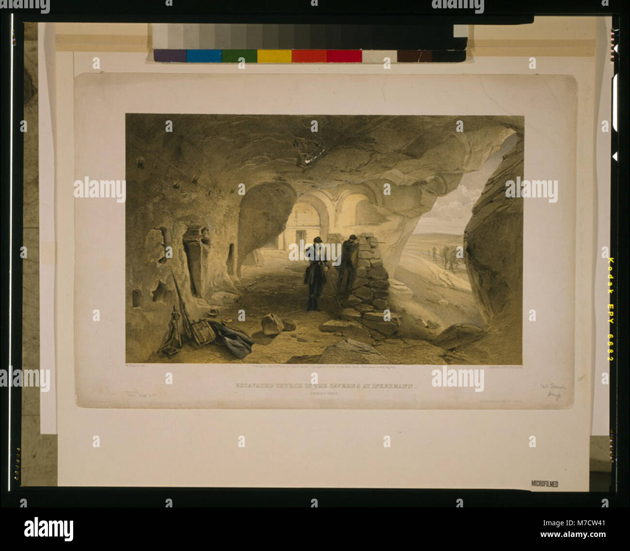 An image of an excavated church in the caverns at Inkermann, with a ...