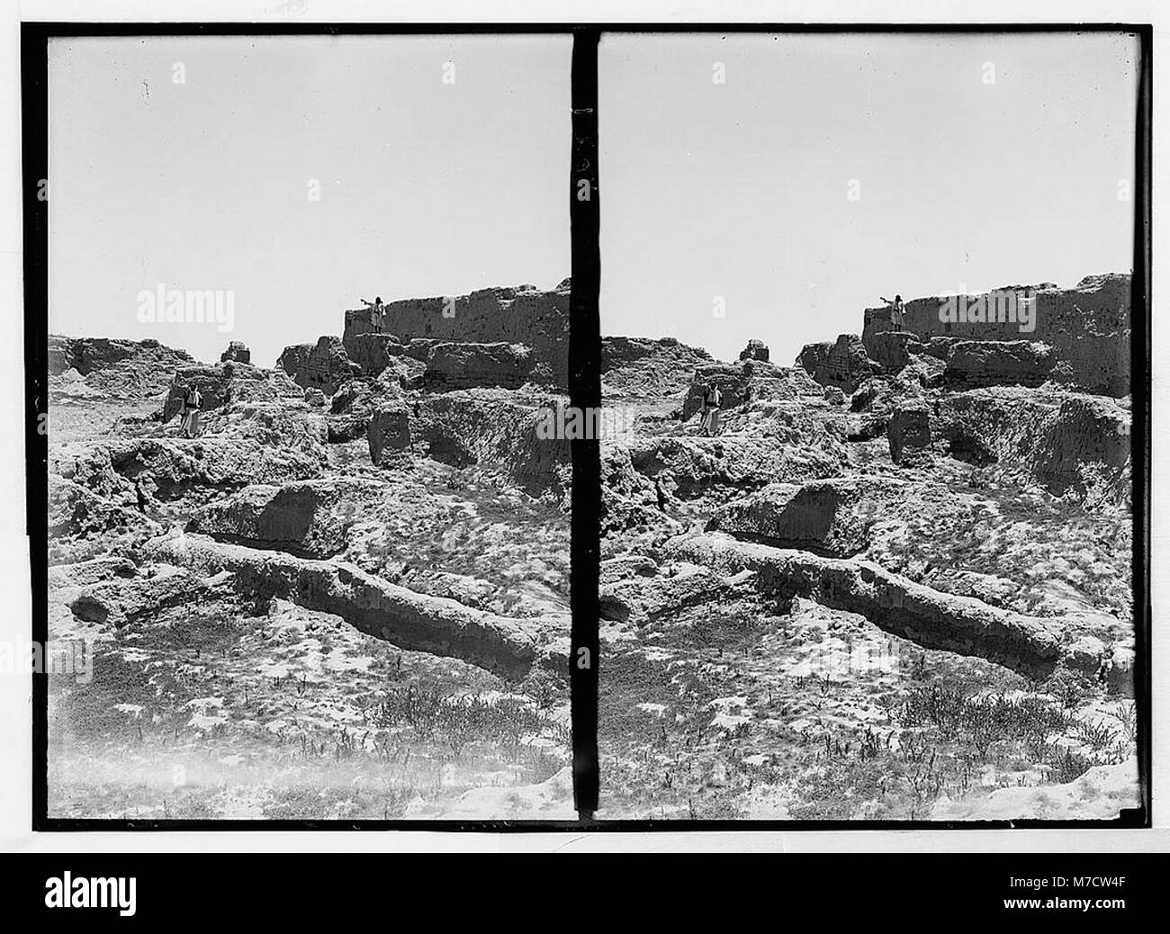 An archaeological photograph showing the excavated area of Tell Jemmeh ...