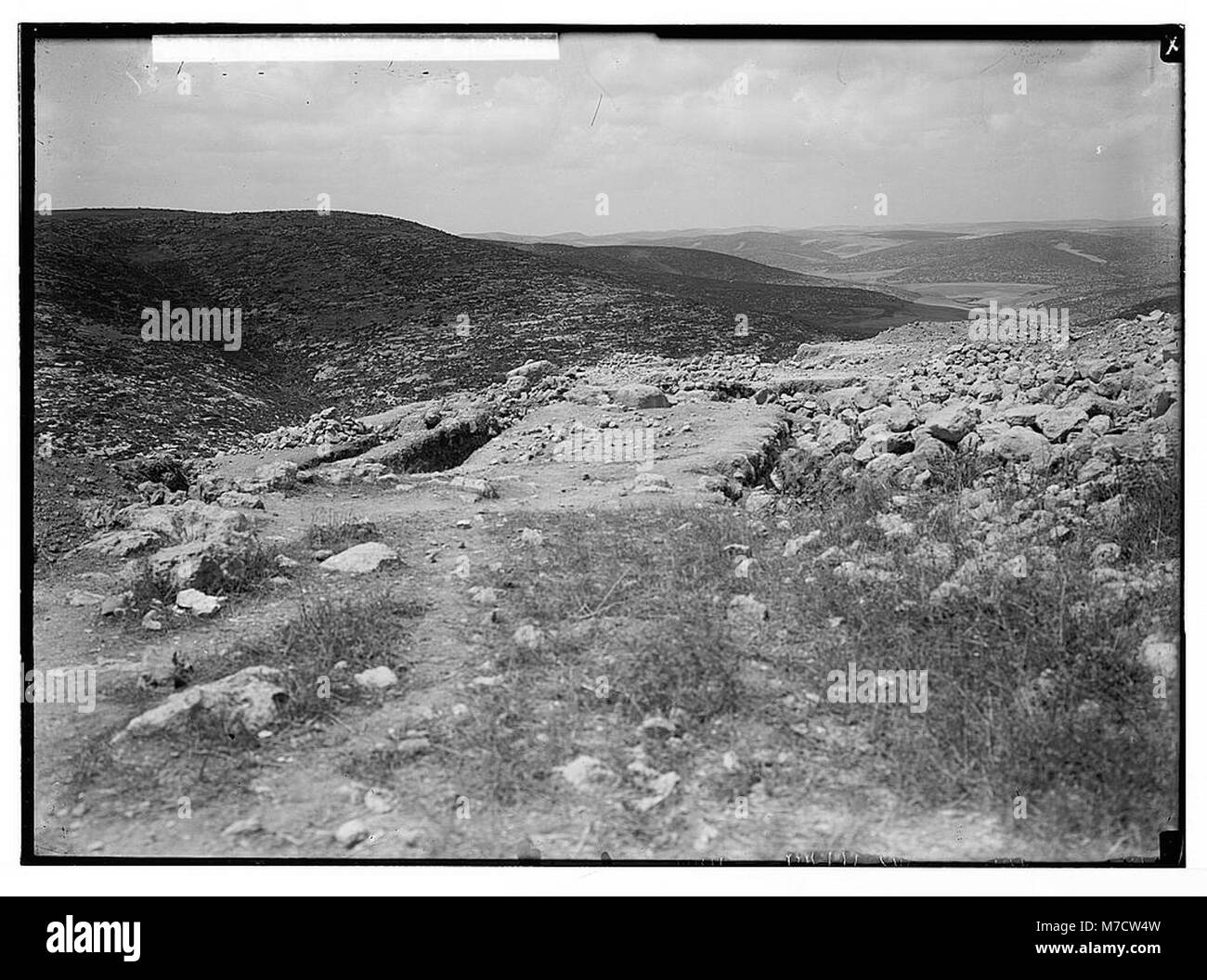 An archaeological photograph showing excavations at Tell Beit Mirsim ...
