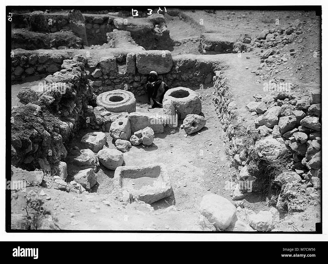 Photograph of excavations at Tell Beit Mirsim, the ancient site of ...