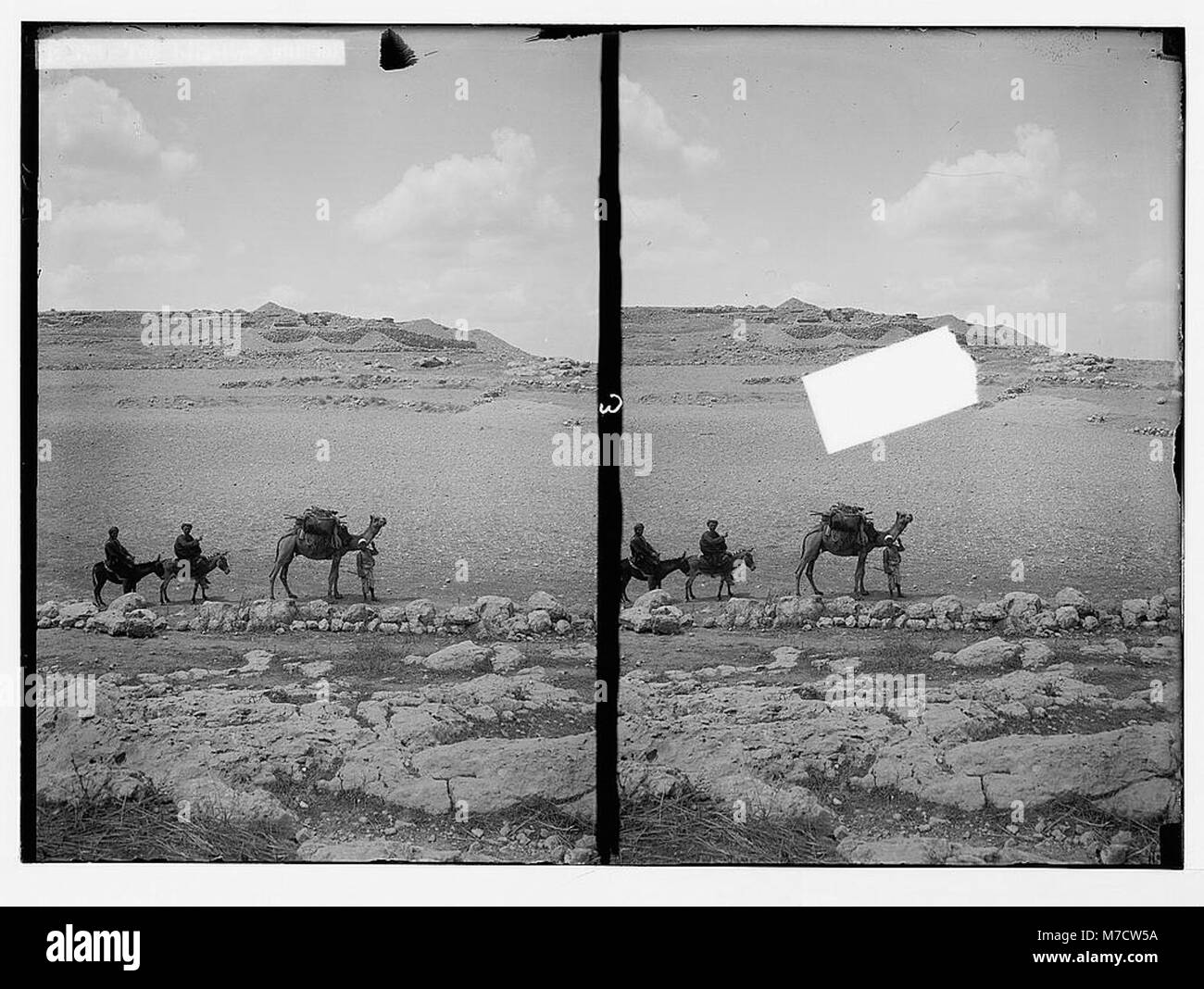 This photograph shows excavations at Tell Beit Mirsim, also known as ...