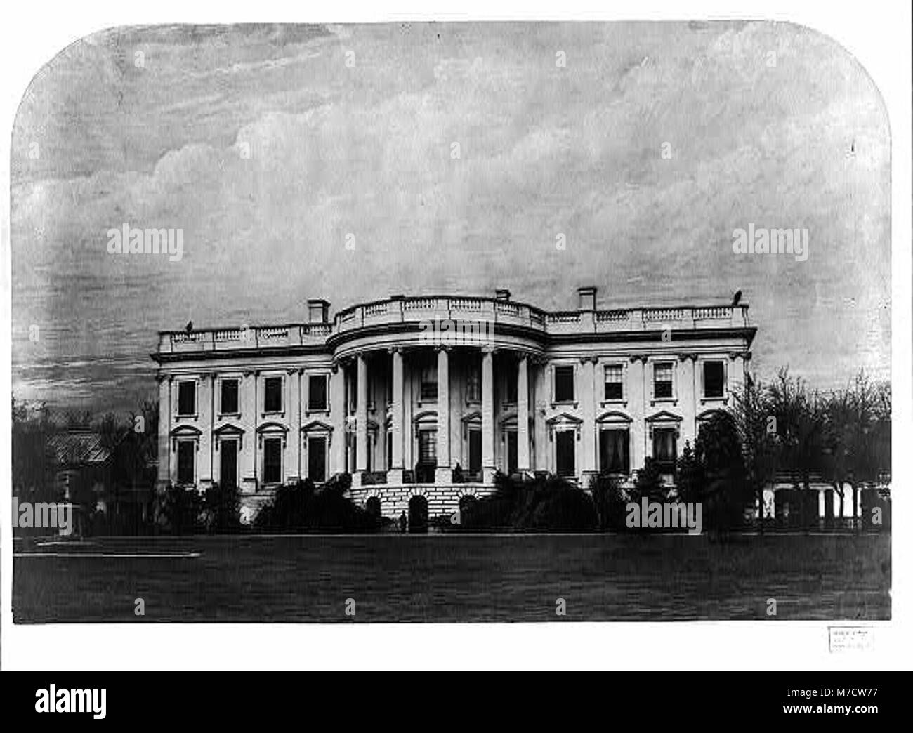 This image features the Executive Mansion, also known as the White ...