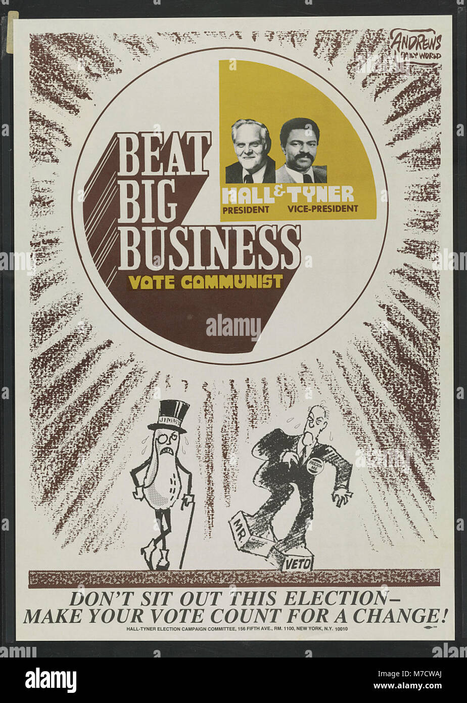 A political campaign poster advocating for the Communist Party ...