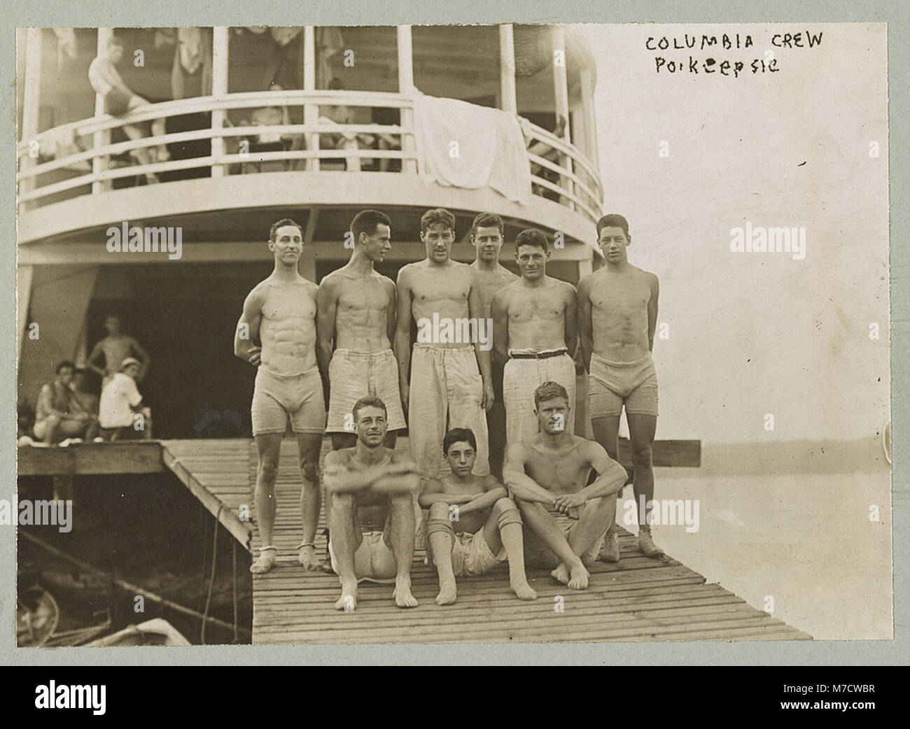 A photograph of the Columbia crew from Poughkeepsie, capturing the team ...