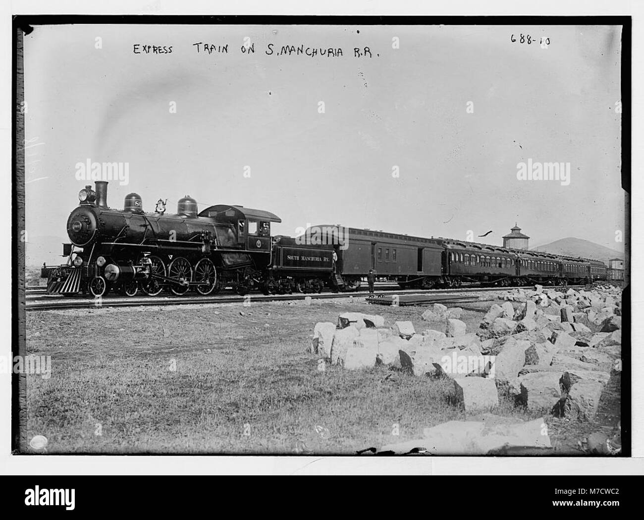 An express train is seen on the South Manchurian Railroad, with the ...