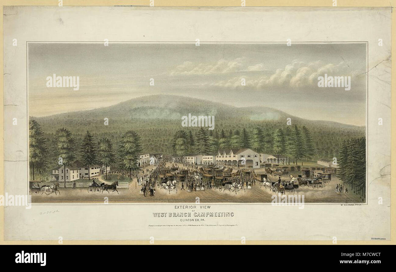Exterior view of West Branch camp meeting, Clinton Co., Pa. - by W.H ...