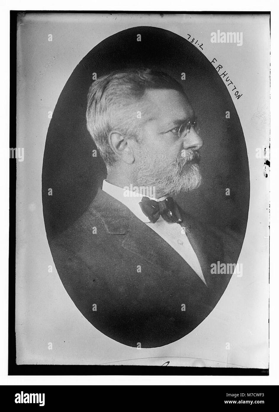 A cameo portrait of F.R. Hutton, a notable figure in financial and ...