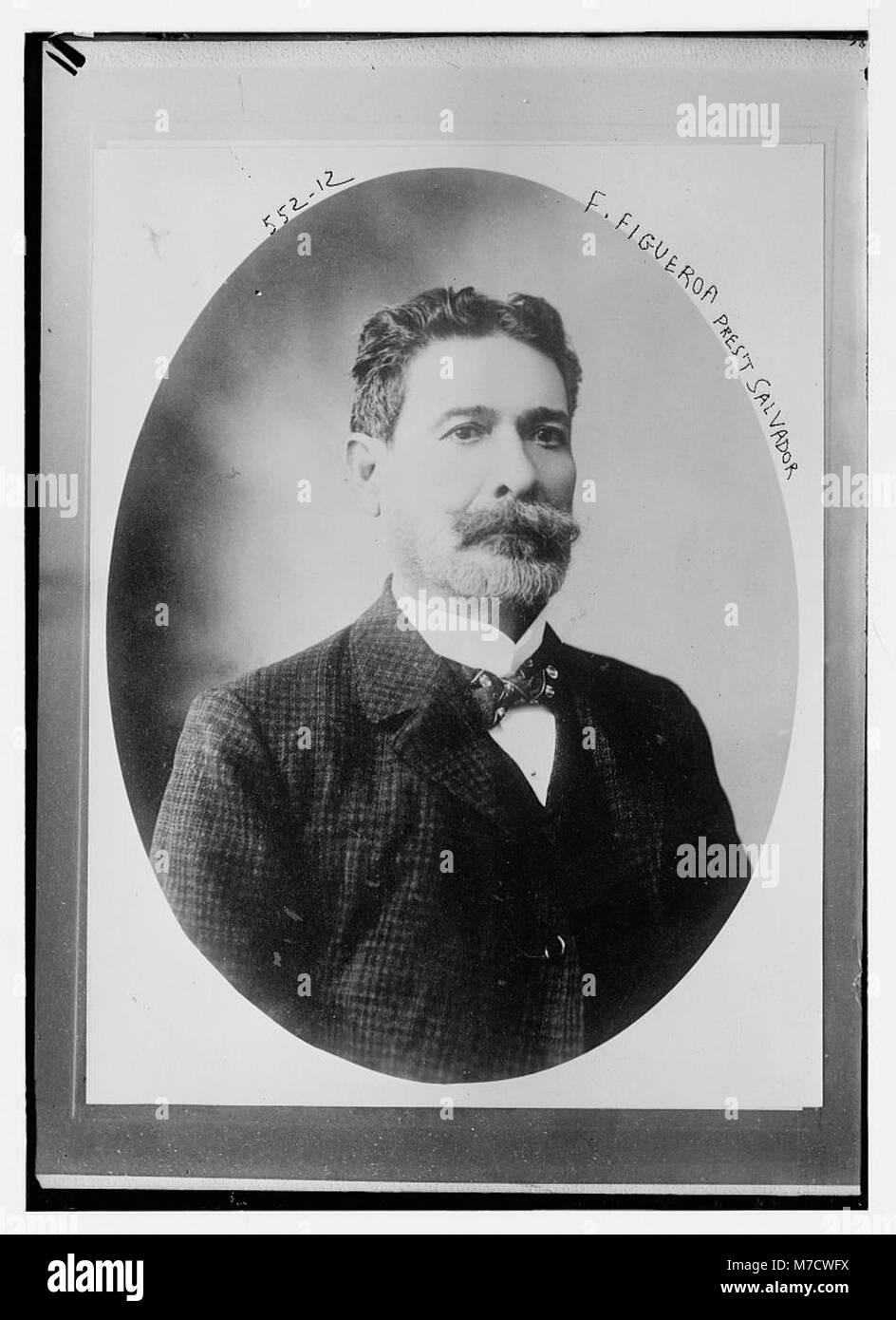 A portrait of F. Figueroa, President of El Salvador, documenting his ...
