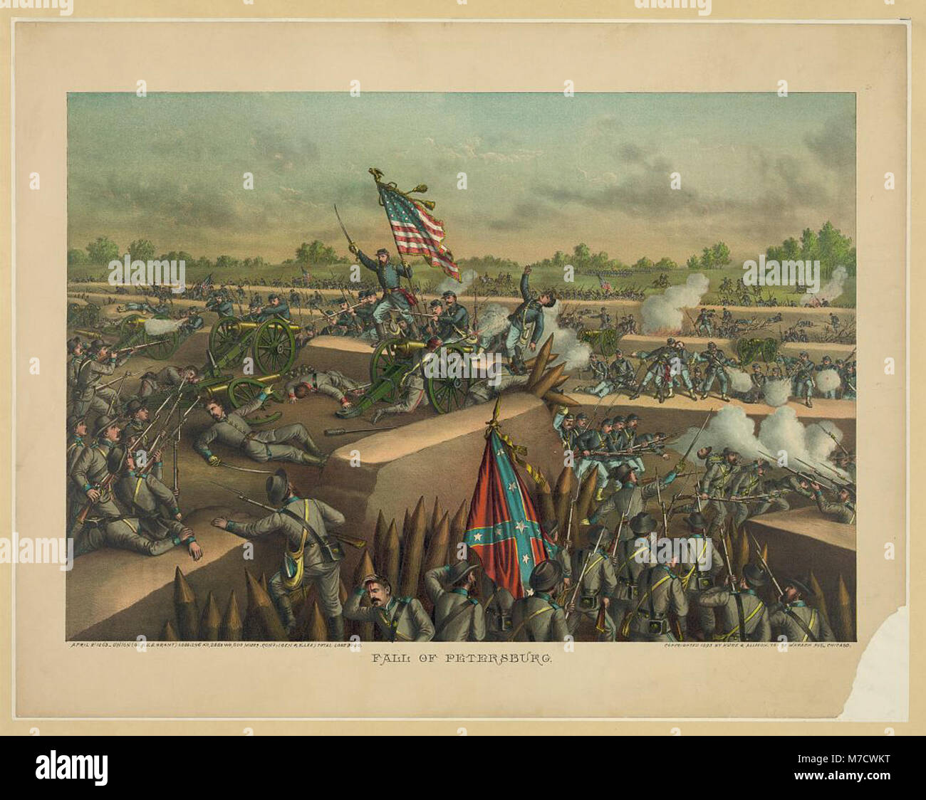 A photograph depicting the fall of Petersburg, Virginia, a pivotal ...