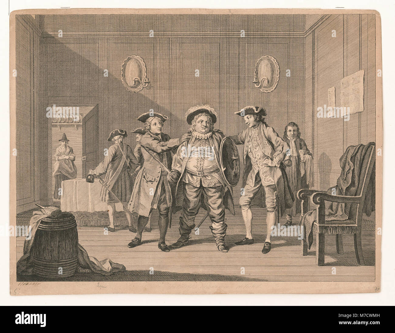 An illustration depicting the moment of Falstaff's cowardice being ...
