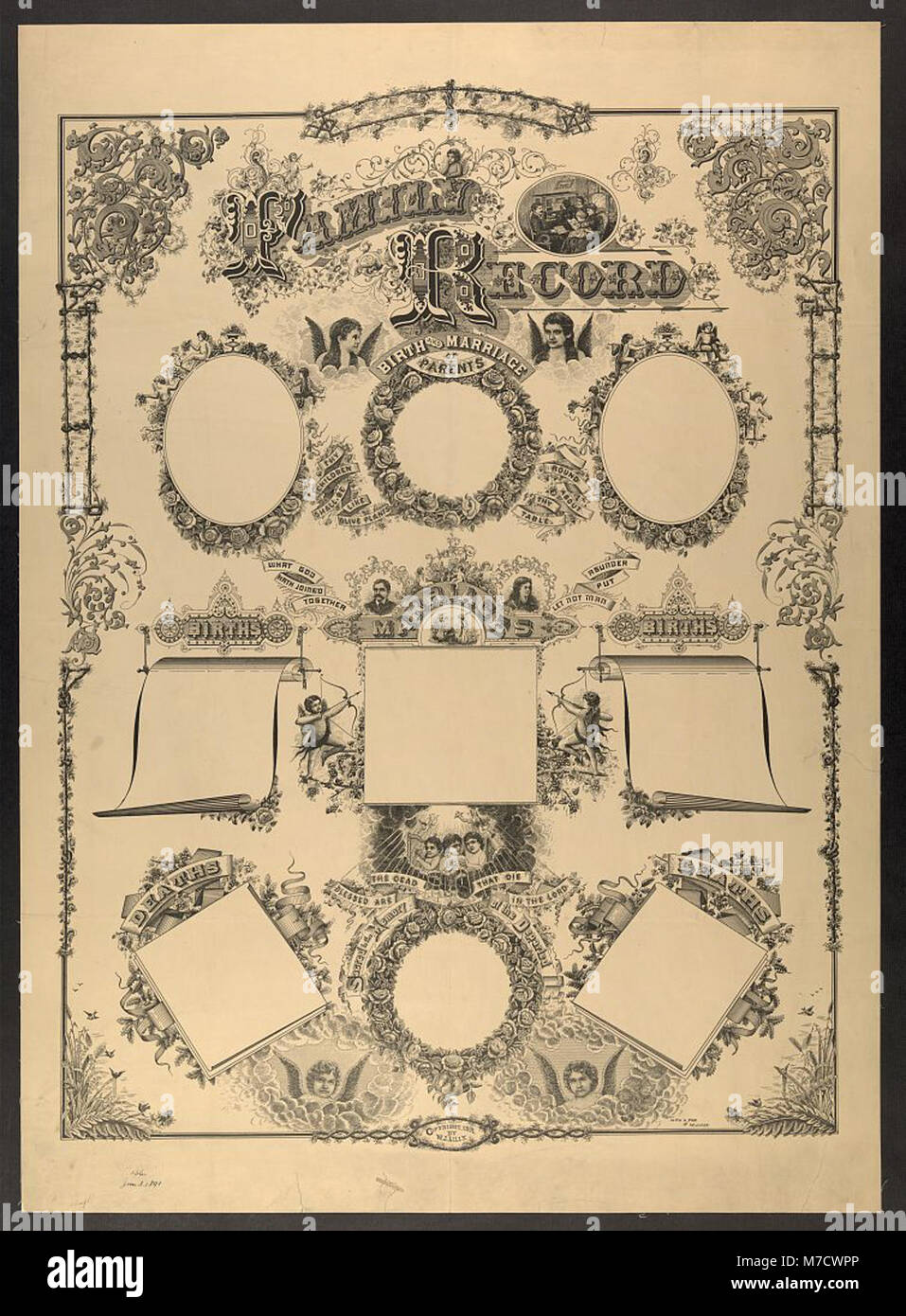 This family record showcases genealogical information, capturing key ...