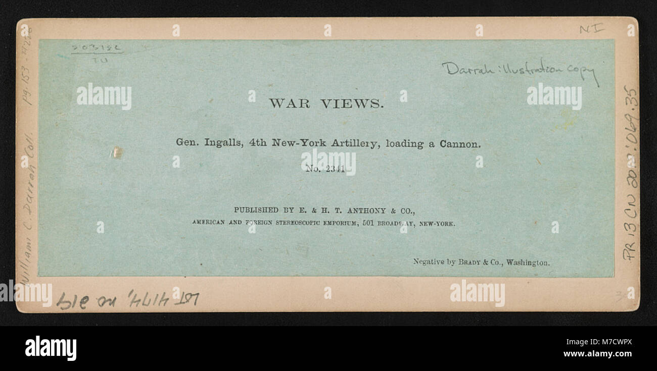 A historical image of General Ingalls from the 4th New York Artillery ...