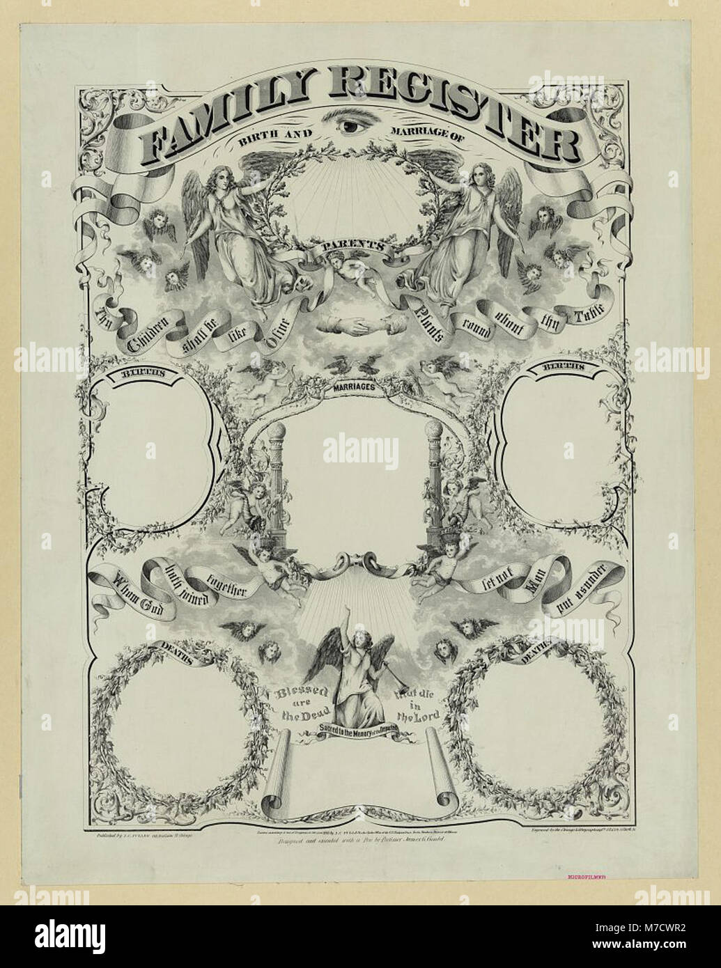 An official family register document listing important details about ...