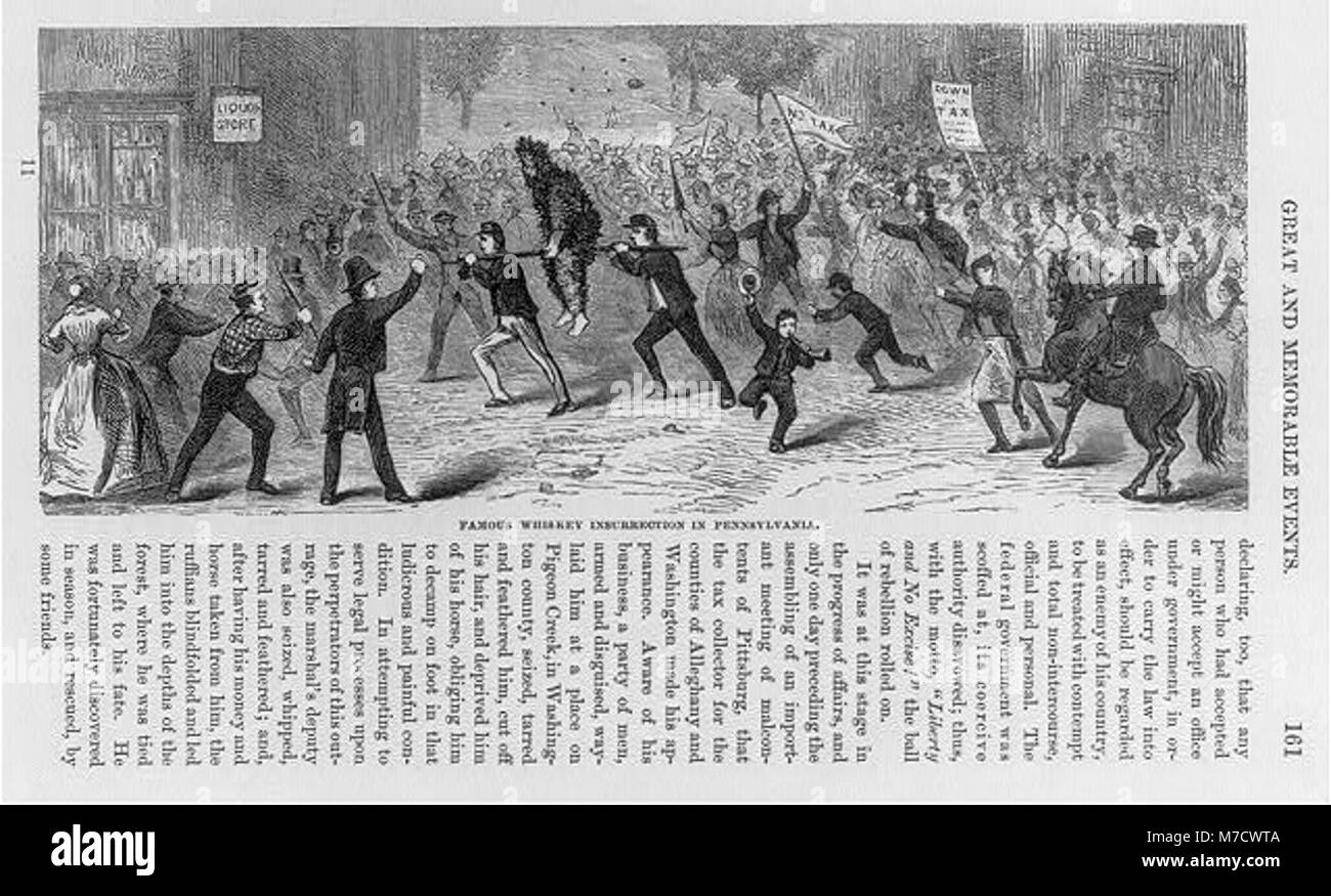 This image documents the Whiskey Rebellion in Pennsylvania, a key event ...