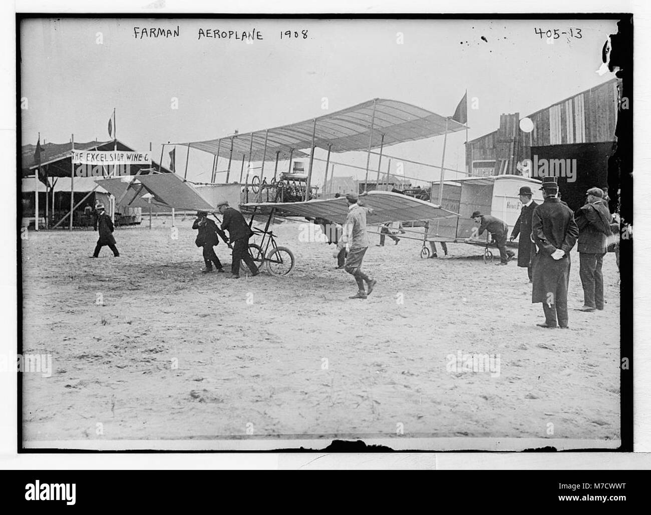 The 1908 Farman aeroplane, an early aircraft, known for its pioneering ...