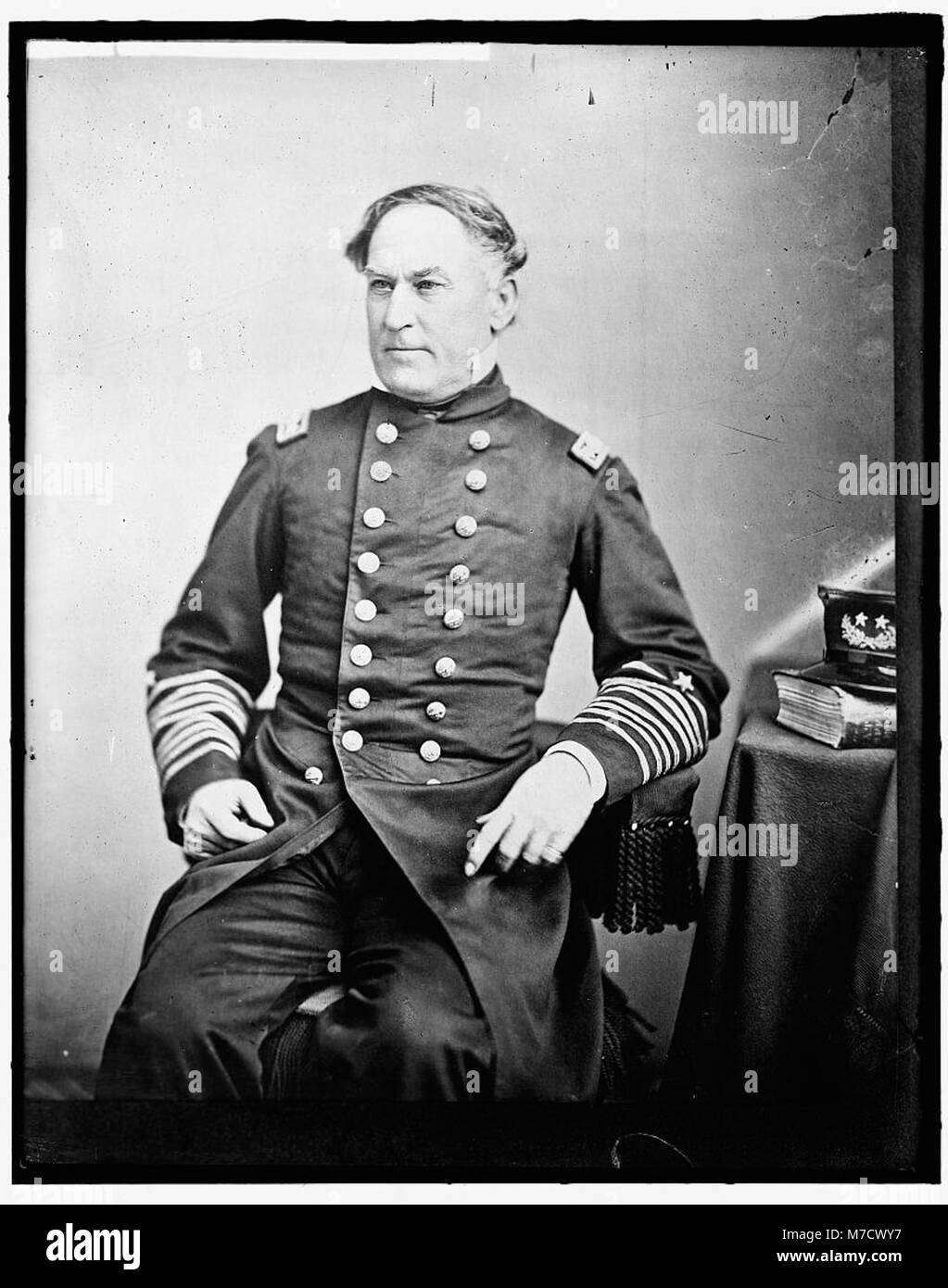 Admiral David G. Farragut, a distinguished naval officer, is depicted ...