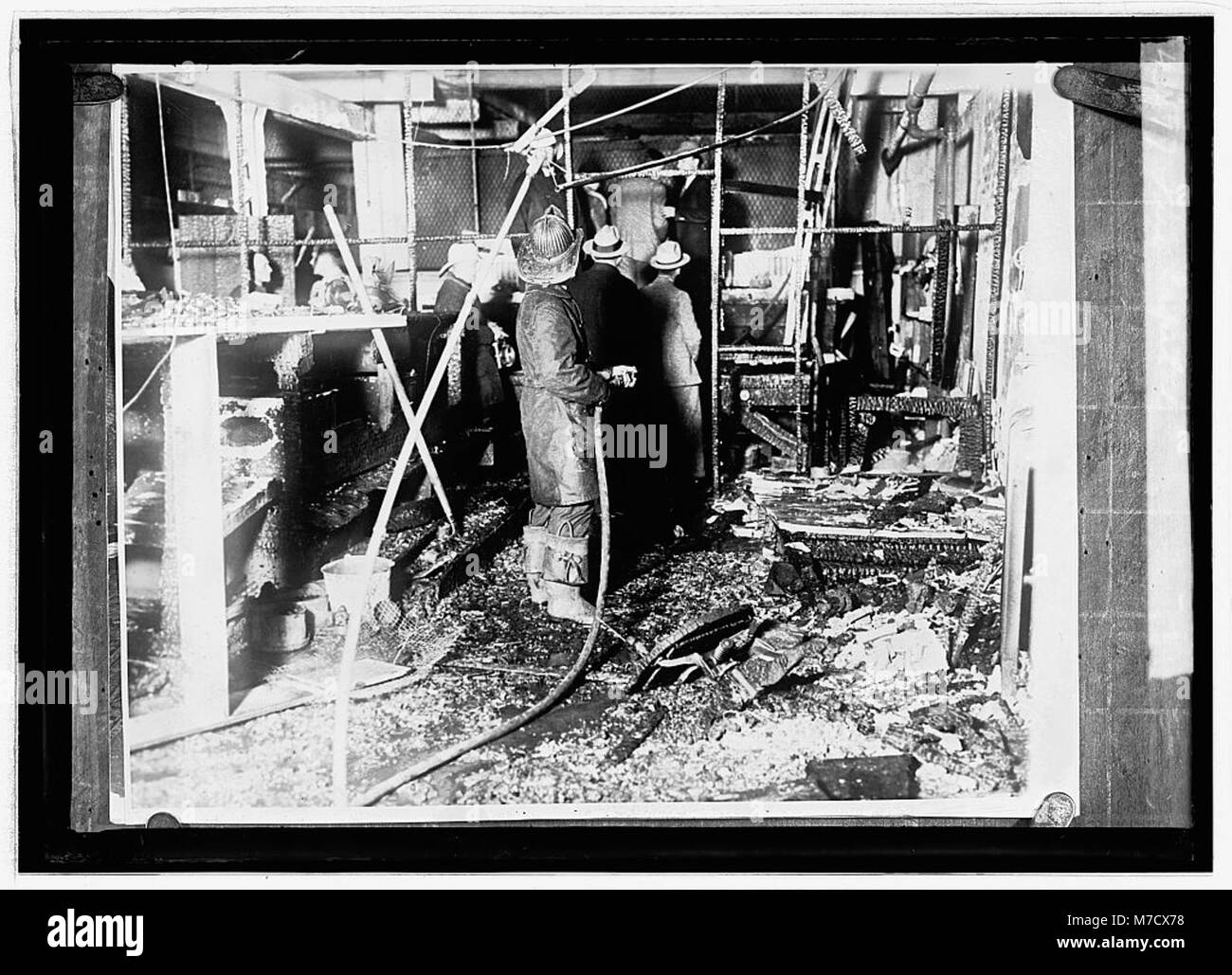 This photograph depicts a fire at the U.S. Capitol in Washington, D.C ...
