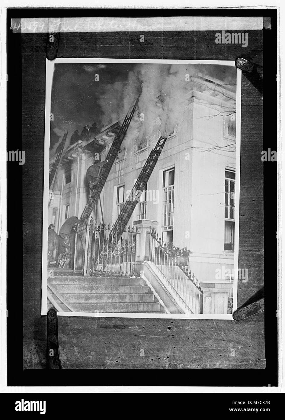 An image of the White House in Washington, D.C., showing the aftermath ...