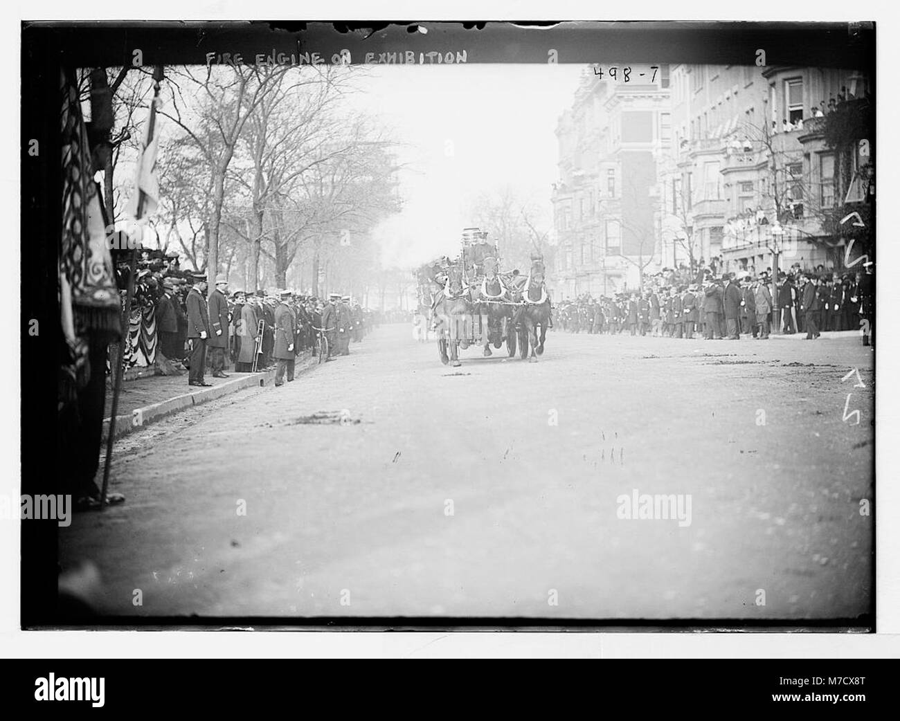 A historical fire engine on display in New York, highlighting the ...