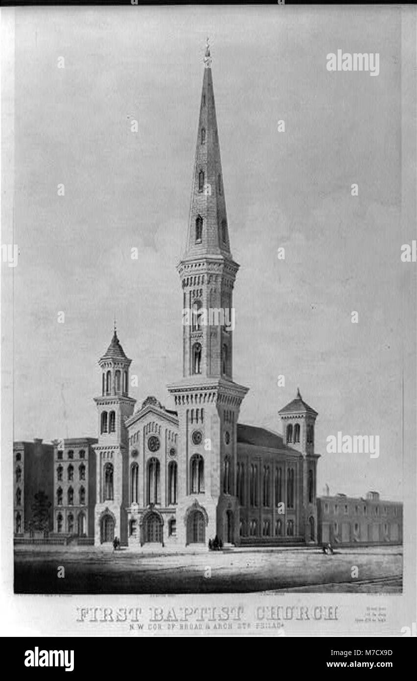 This image features the First Baptist Church located at the northwest ...