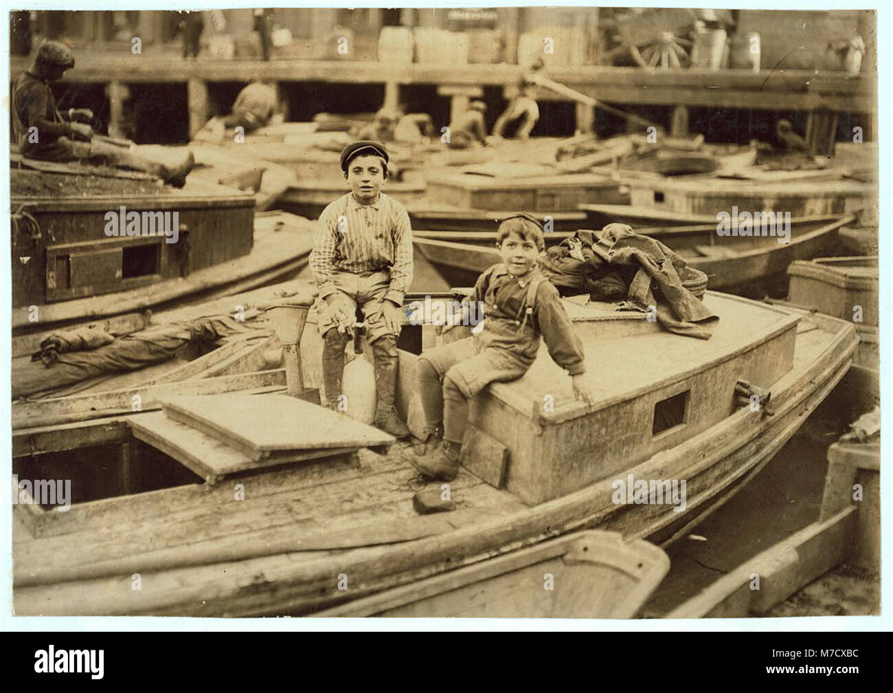A photograph of Fisher boys in 1915 playing truant on their father’s ...