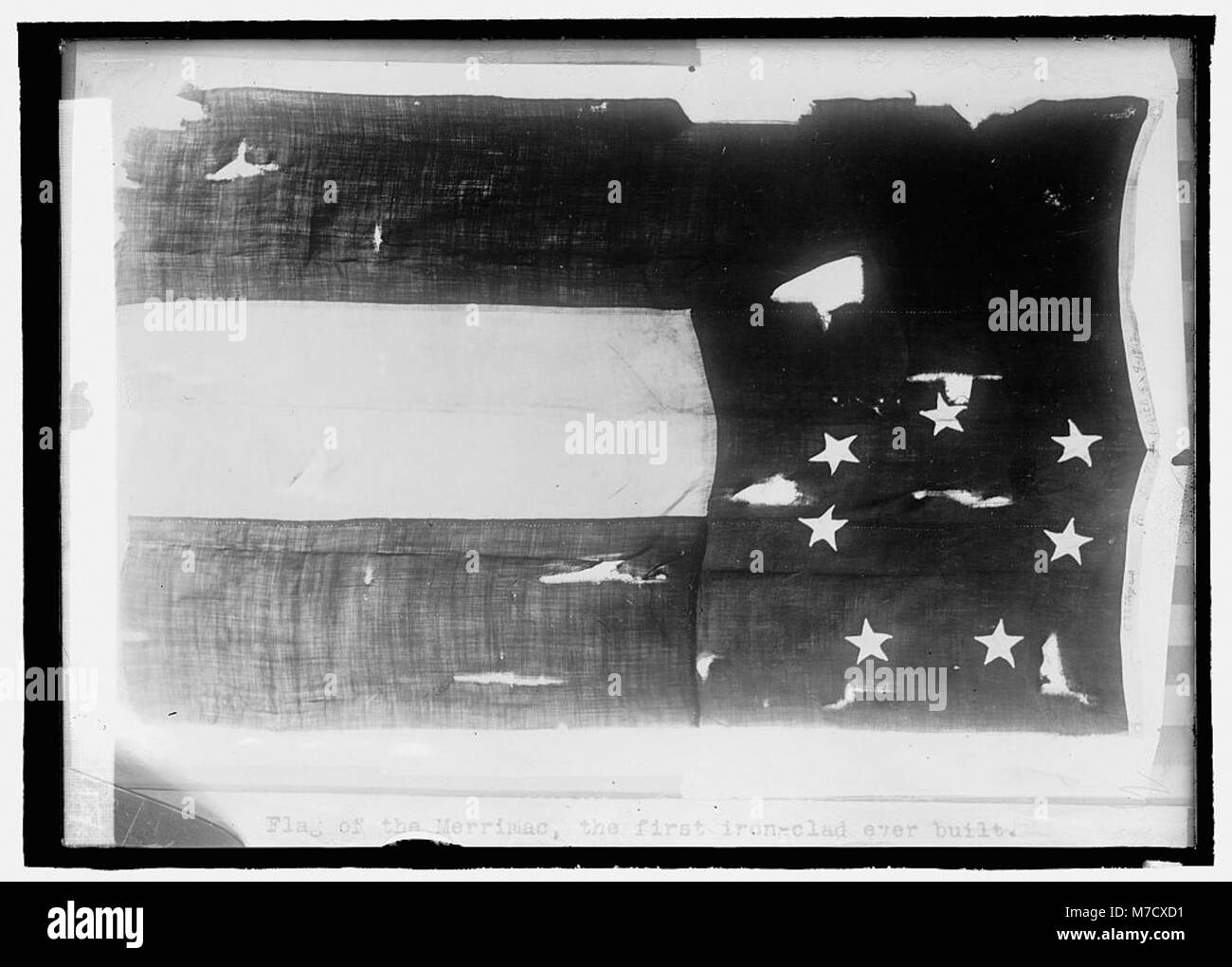 The flag of the CSS Merrimack, a Confederate ironclad warship ...