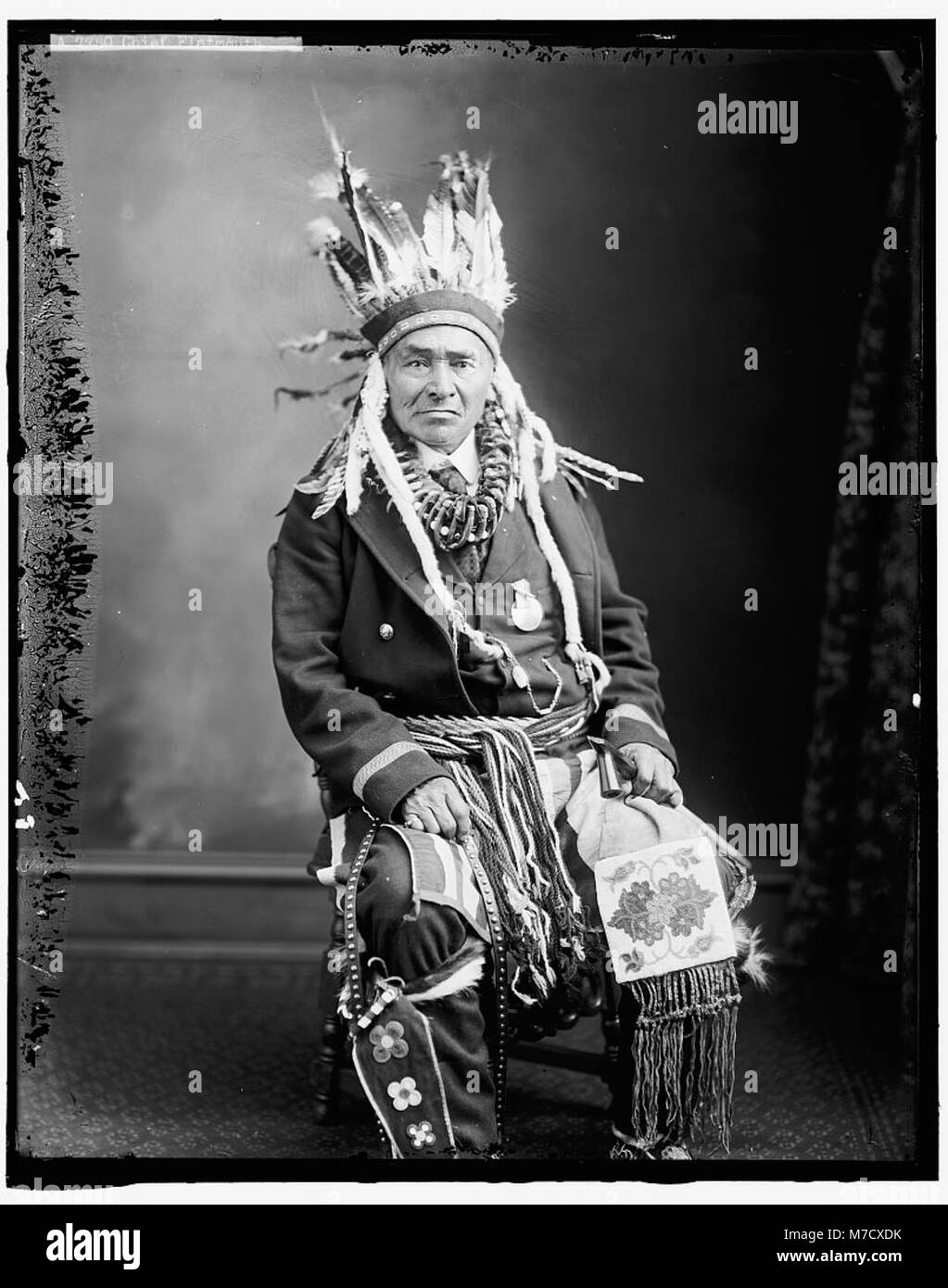 Flatmouth, a chief of Native American heritage, is depicted in this ...